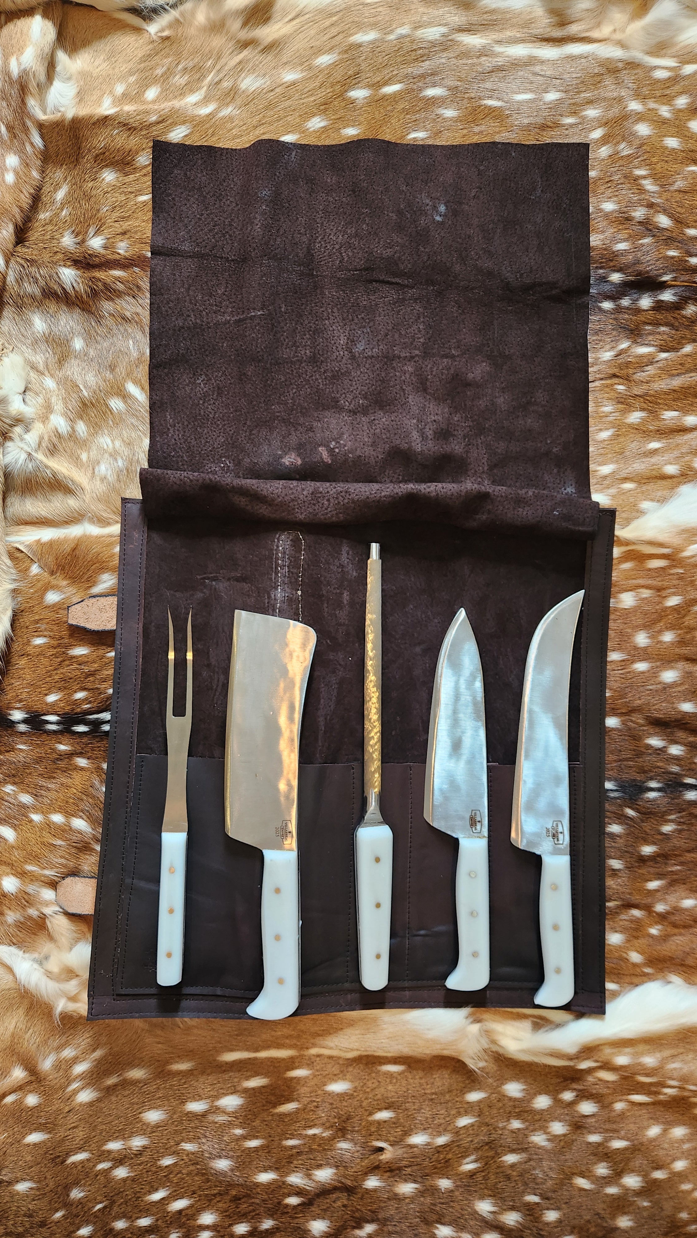 White Handle Grill Master Set – Villarreal Knives